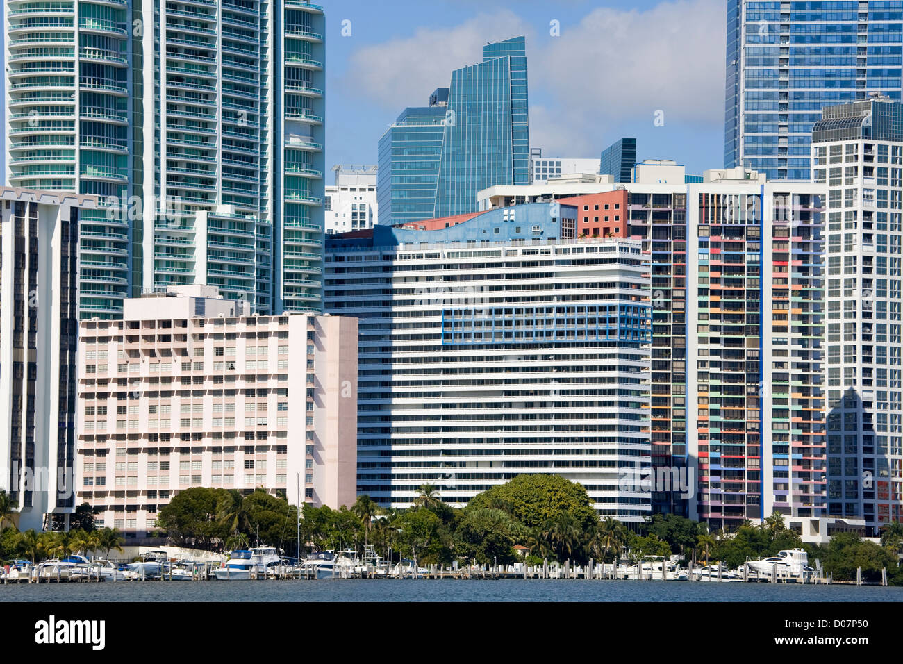 Miami skyline viewed from Key Biscayne,Florida,USA Stock Photo - Alamy