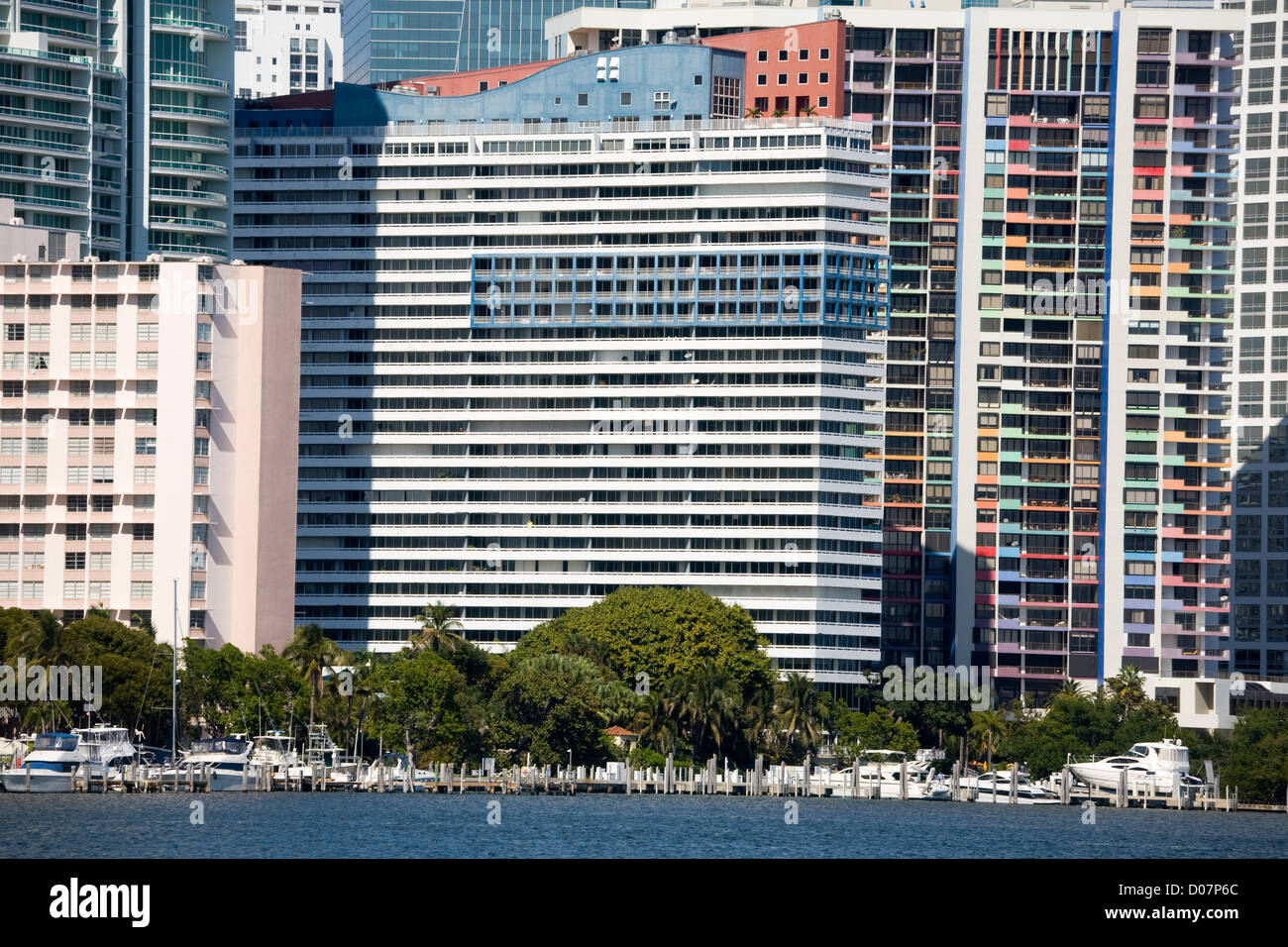 Miami skyline viewed from Key Biscayne,Florida,USA Stock Photo - Alamy