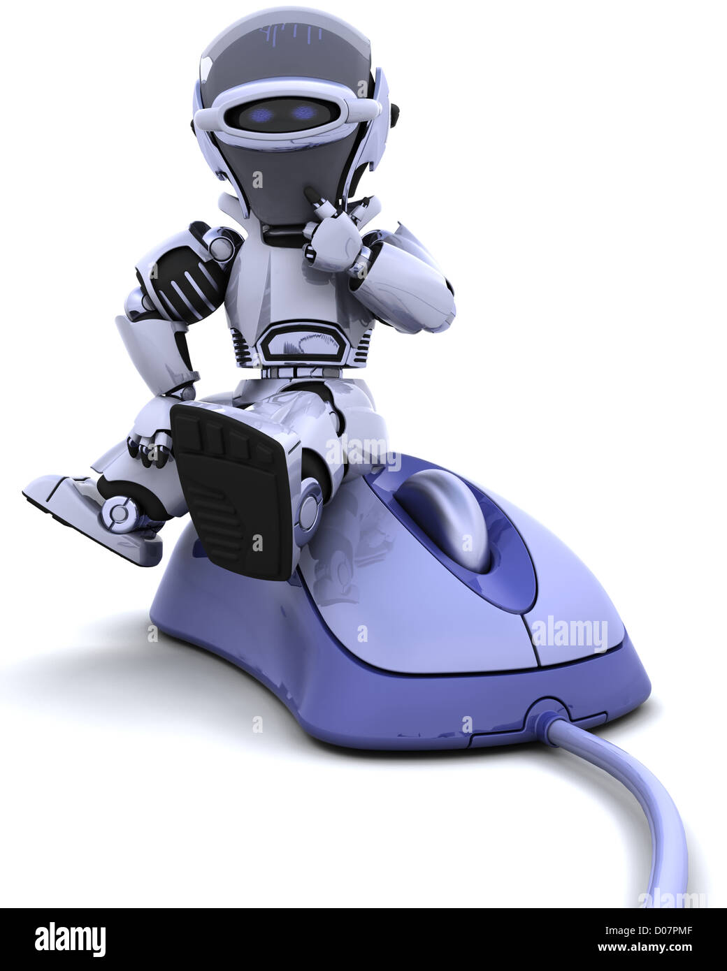 3D render of robot with a computer mouse Stock Photo - Alamy
