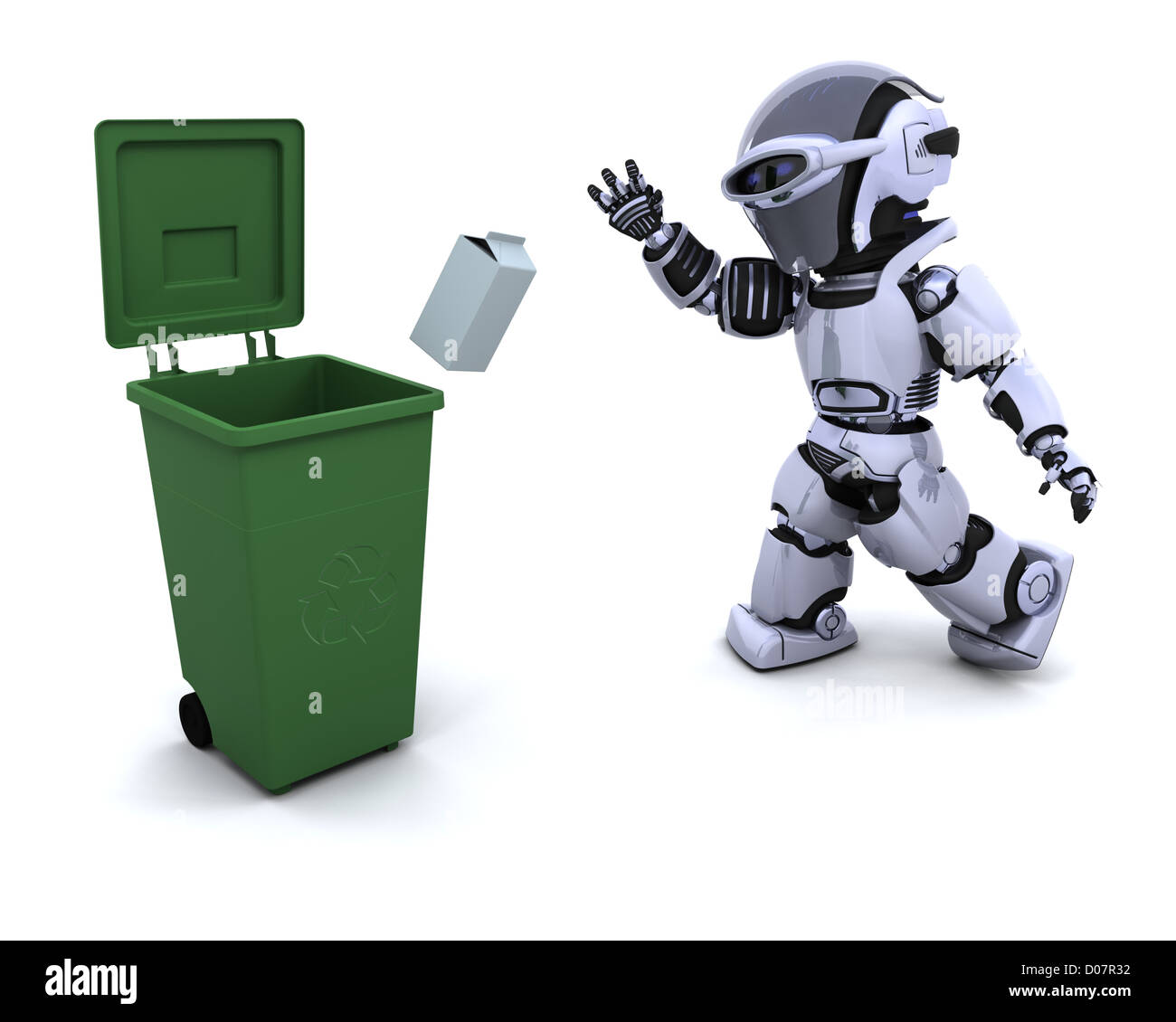 3D render of a robot with trash Stock Photo - Alamy