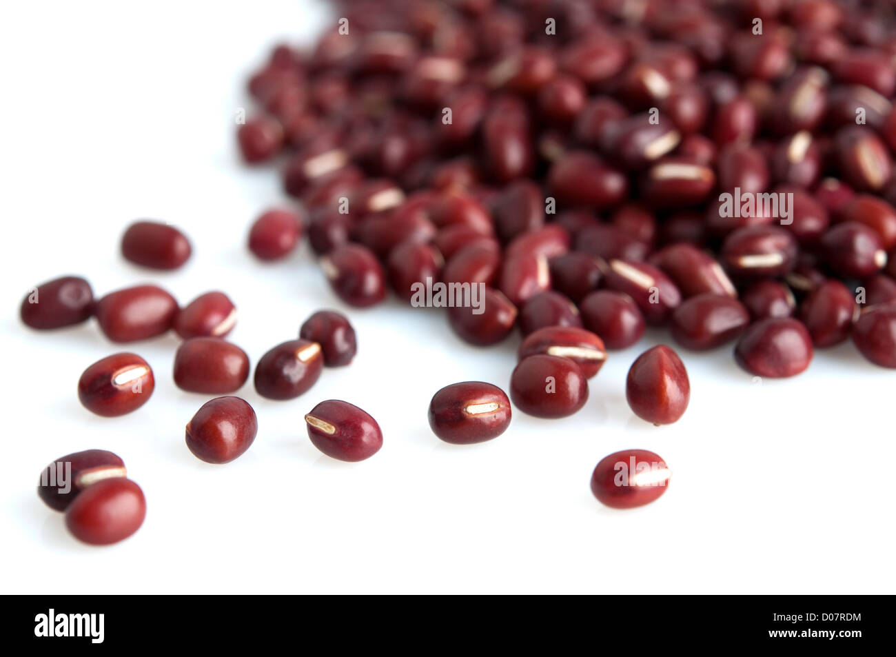 Organic Dried Adzuki Beans on white background Stock Photo - Alamy