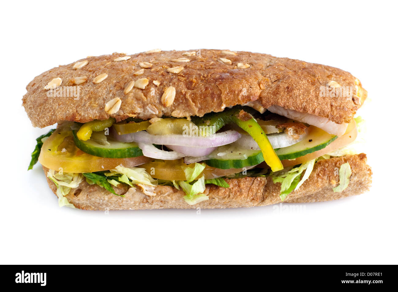 Close up fresh sandwich isolated on white background Stock Photo - Alamy