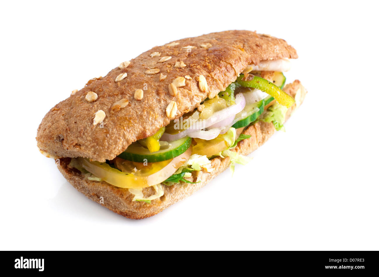 Close up fresh sandwich isolated on white background Stock Photo - Alamy