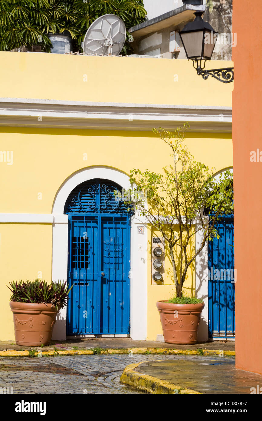 Colonial architecture in Old City San Juan,Puerto Rico Island,Caribbean ...