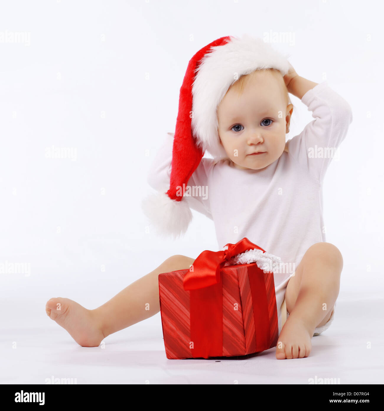Little Santa child Stock Photo - Alamy