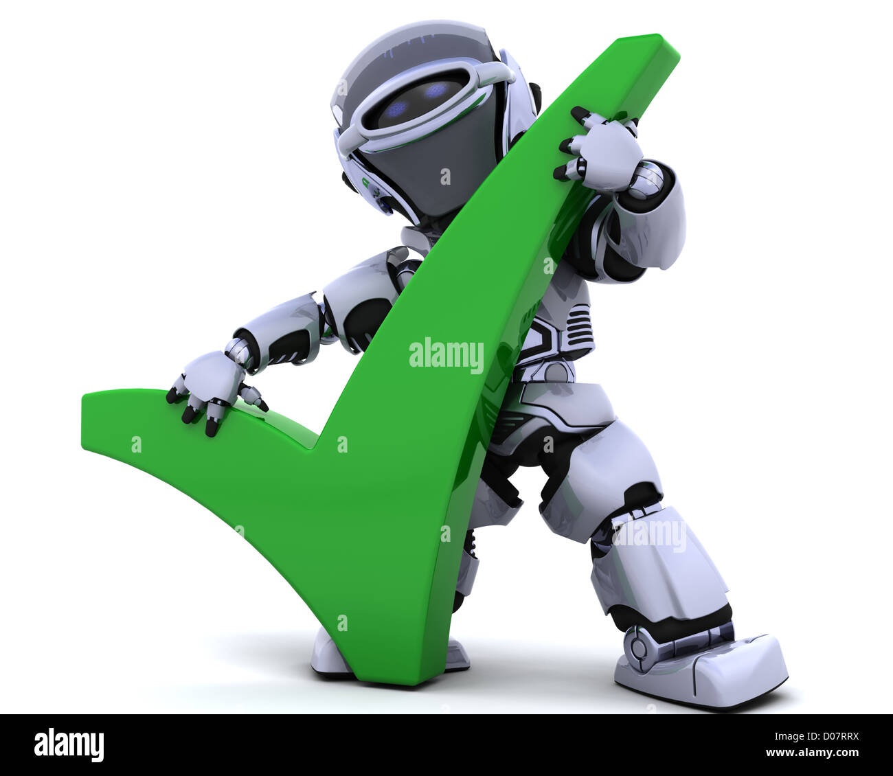 3d render of a robot with a symbol Stock Photo - Alamy