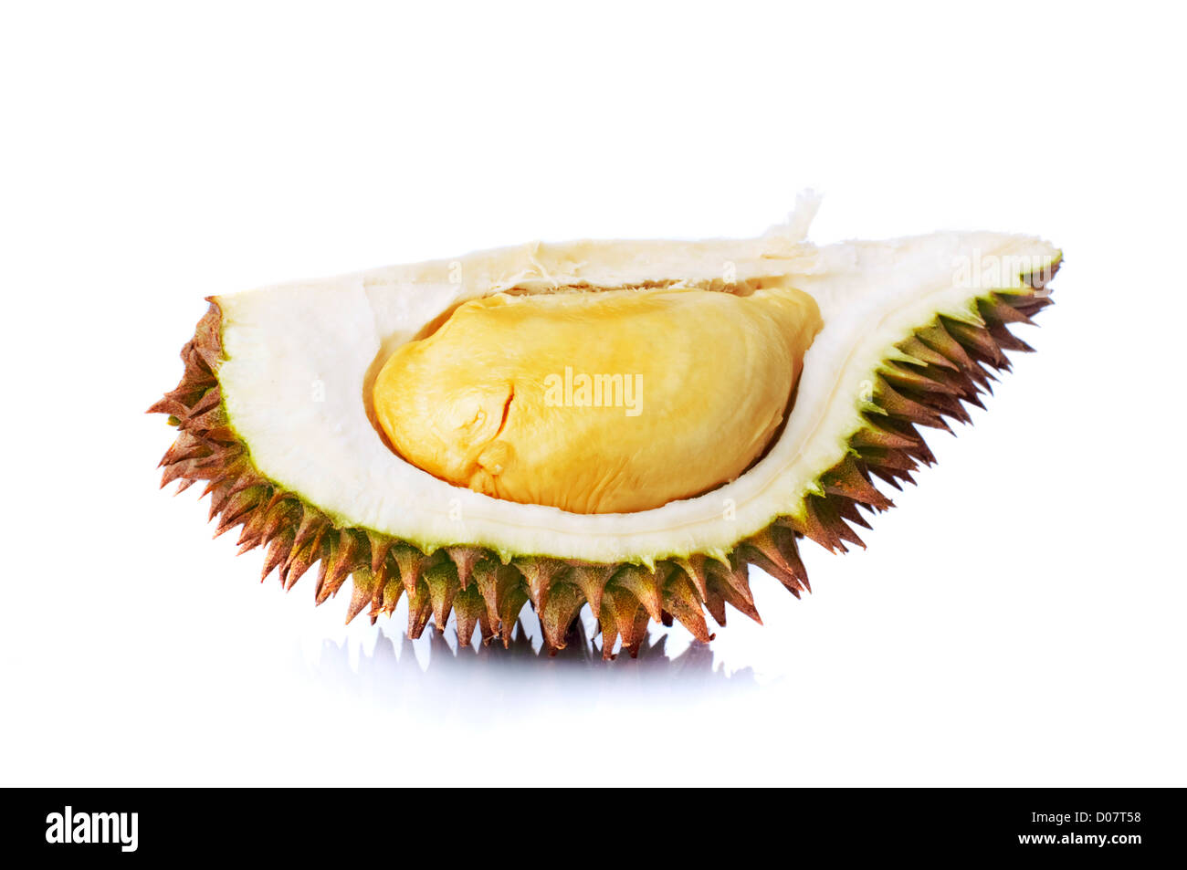 A durians piece isolated on white background Stock Photo - Alamy