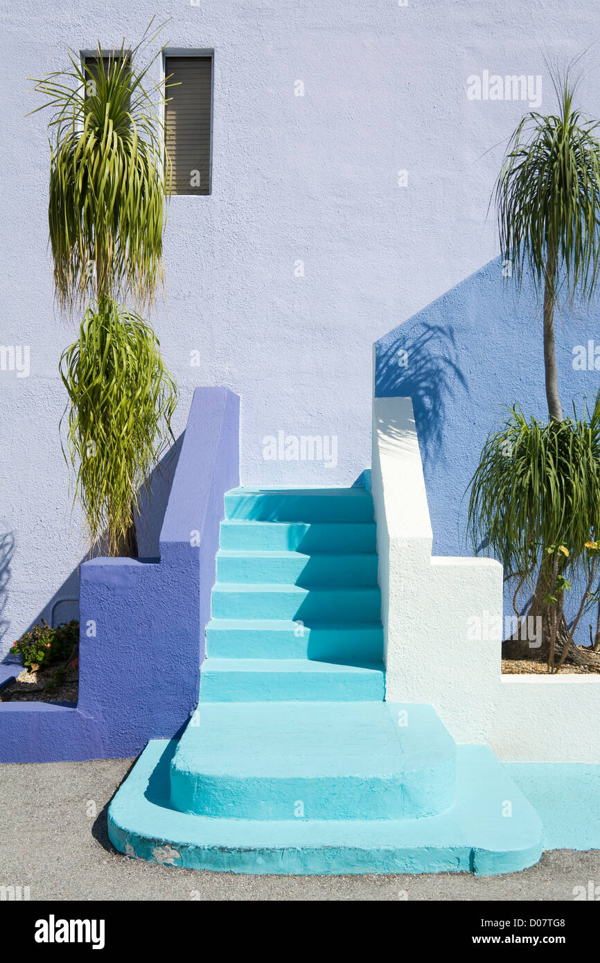Art Deco stairs in Biscayne Historic District,Miami, Florida, USA Stock ...