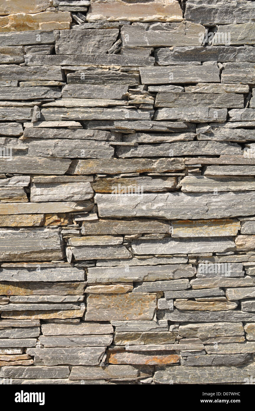 Gray Layered Stone Brick Wall Background Stock Photo - Alamy