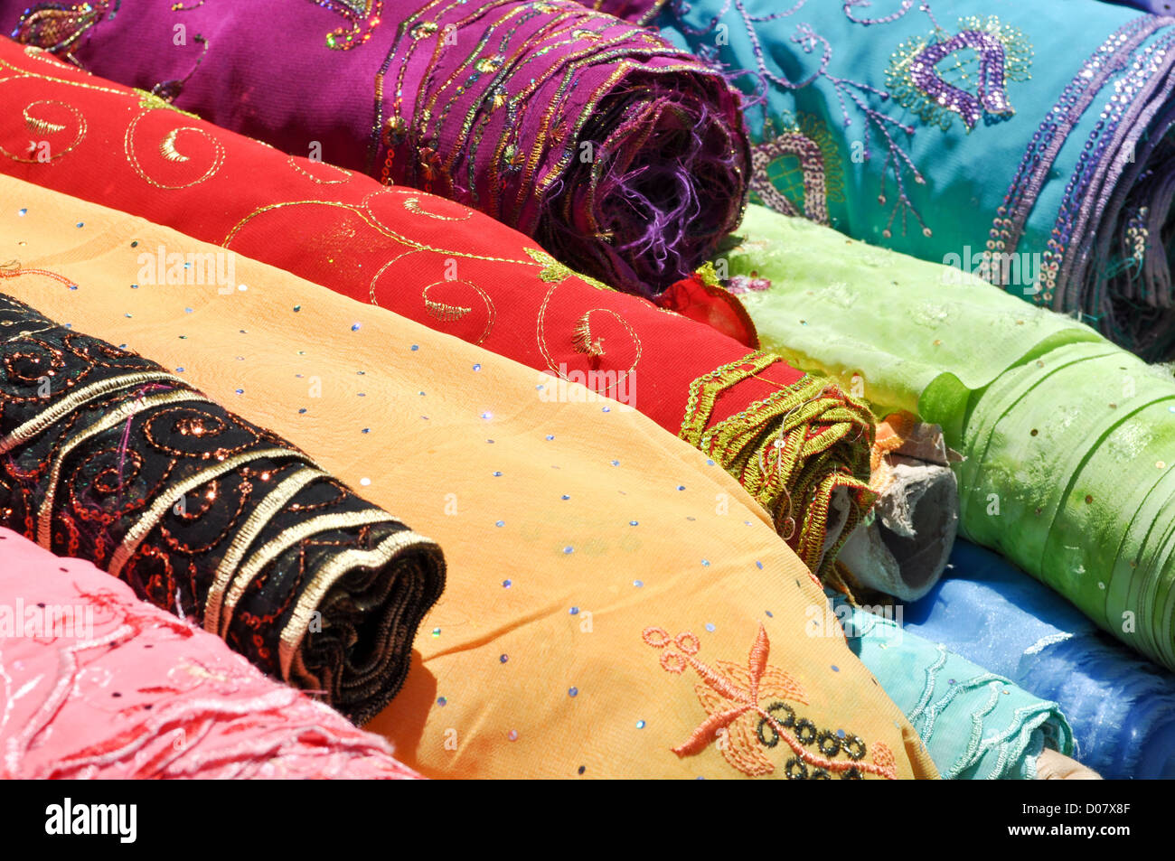 Indian Fabric used to make Sari Stock Photo - Alamy