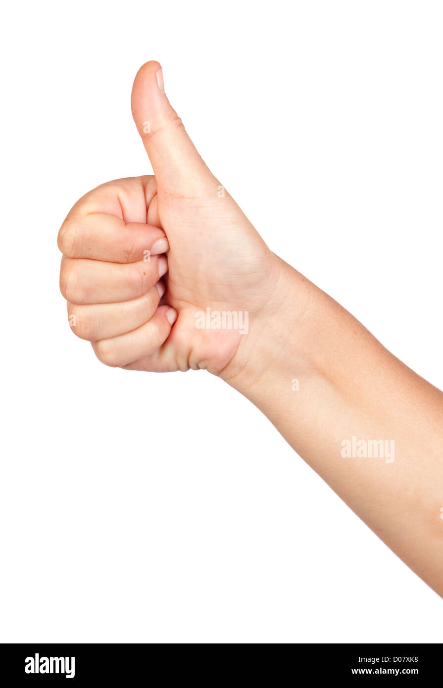 Hand making the sign of Ok isolated on white background Stock Photo - Alamy