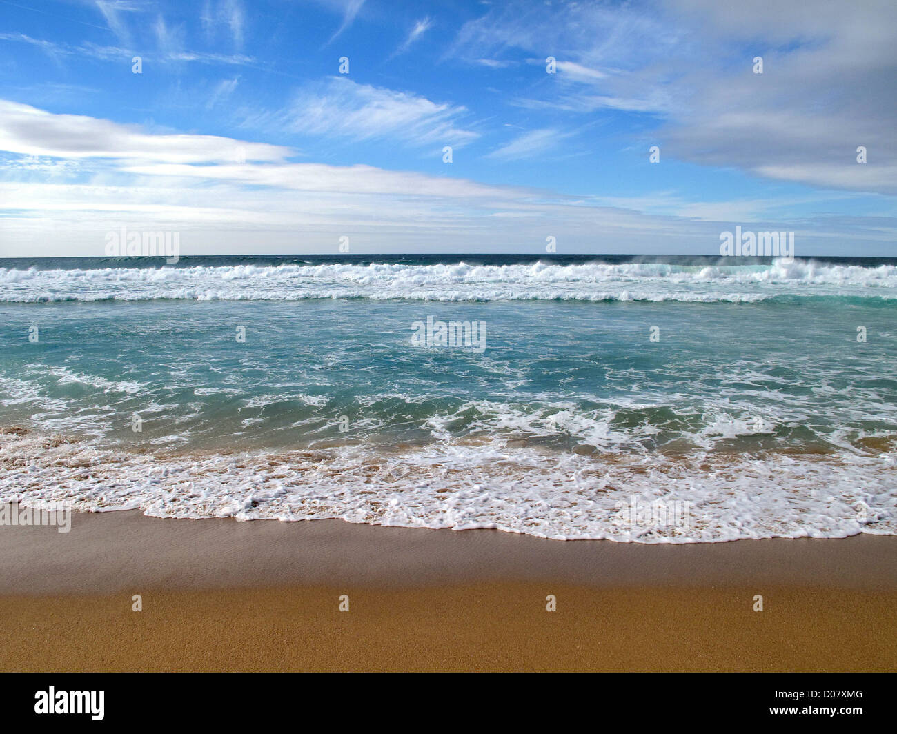 Beautiful landscape with waves breaking on shore of the sea Stock Photo ...
