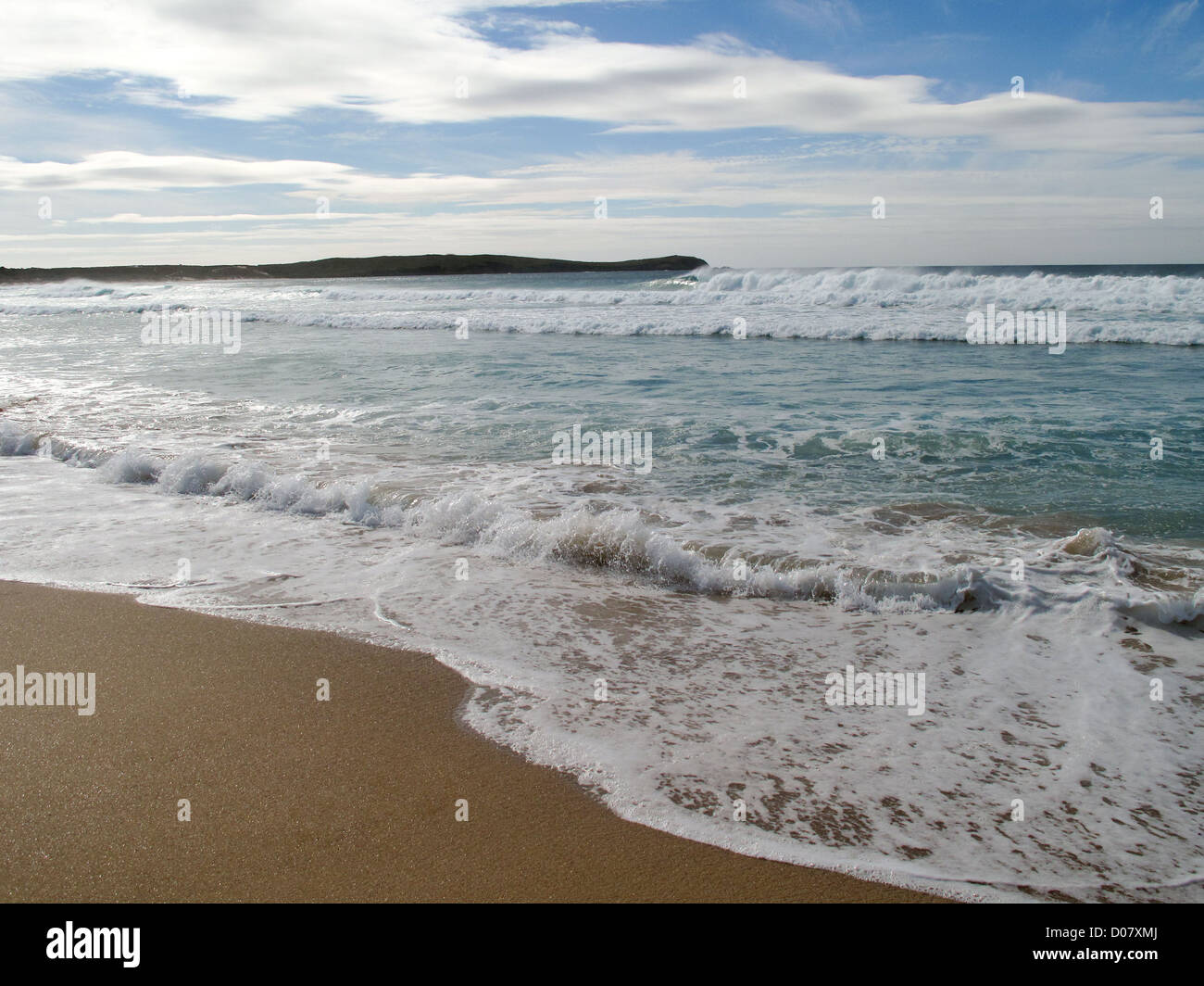 Beautiful landscape with waves breaking on shore of the sea Stock Photo ...