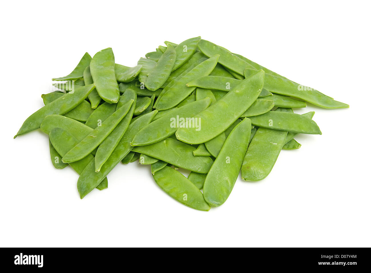 Pile of fresh snow peas isolated on white background Stock Photo - Alamy