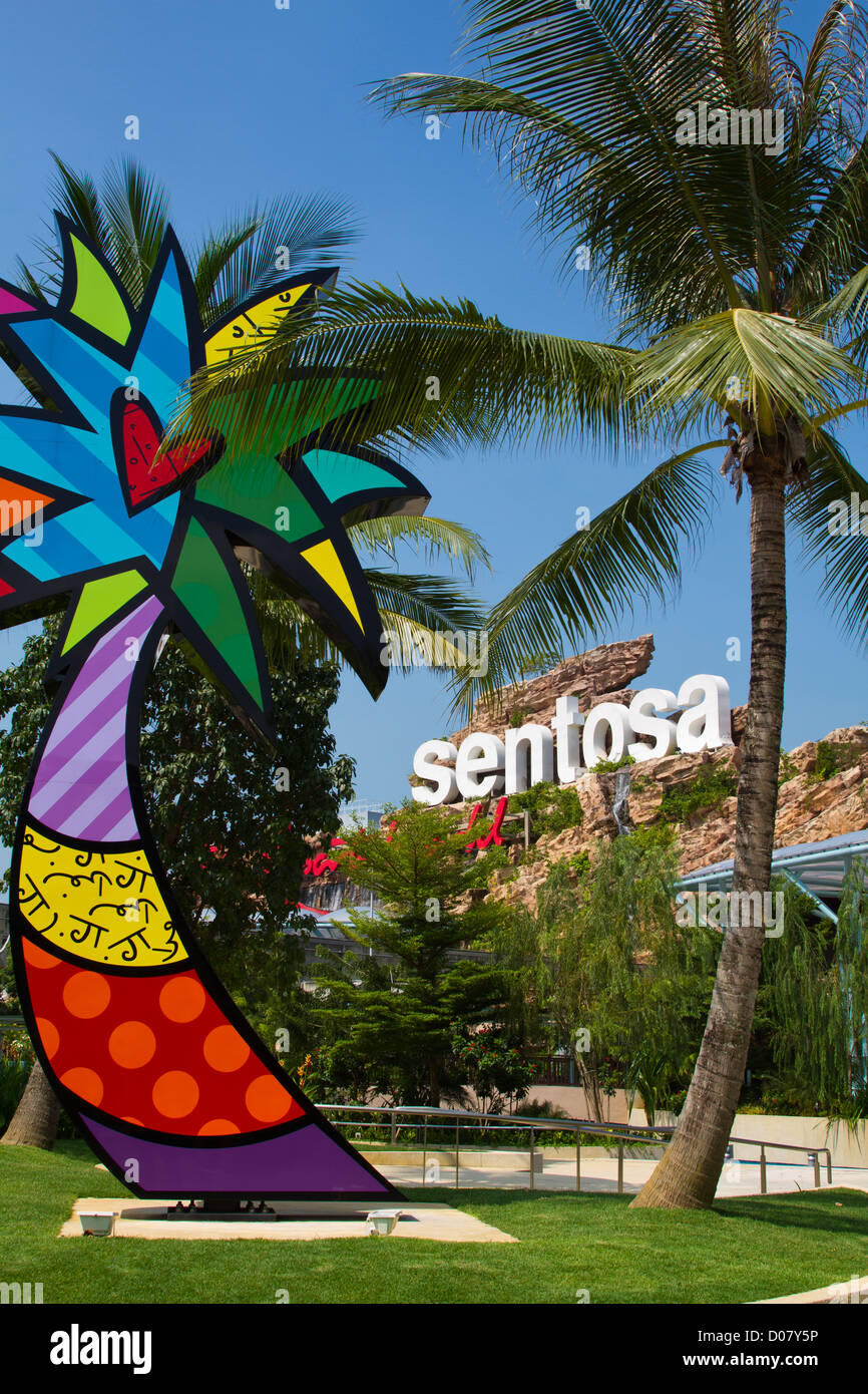 Singapore, Entrance to Sentosa Island Resort Stock Photo - Alamy