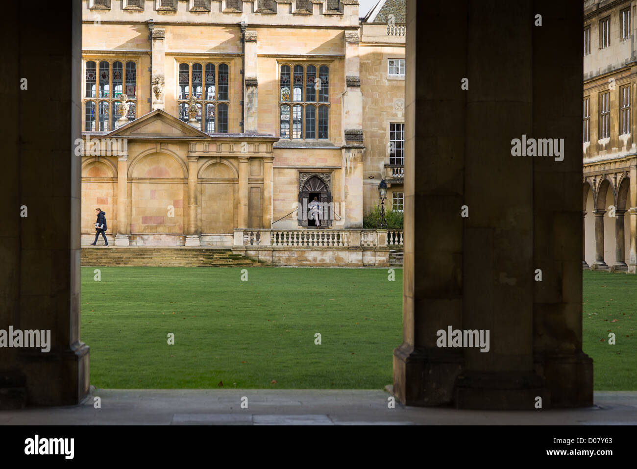 Door to the dining hall at Trinity college, university of Cambridge ...