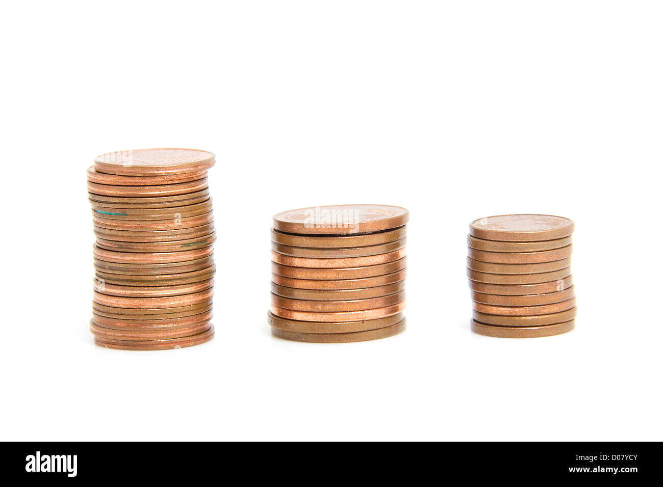 Euro money: stack of coins over white background Stock Photo - Alamy