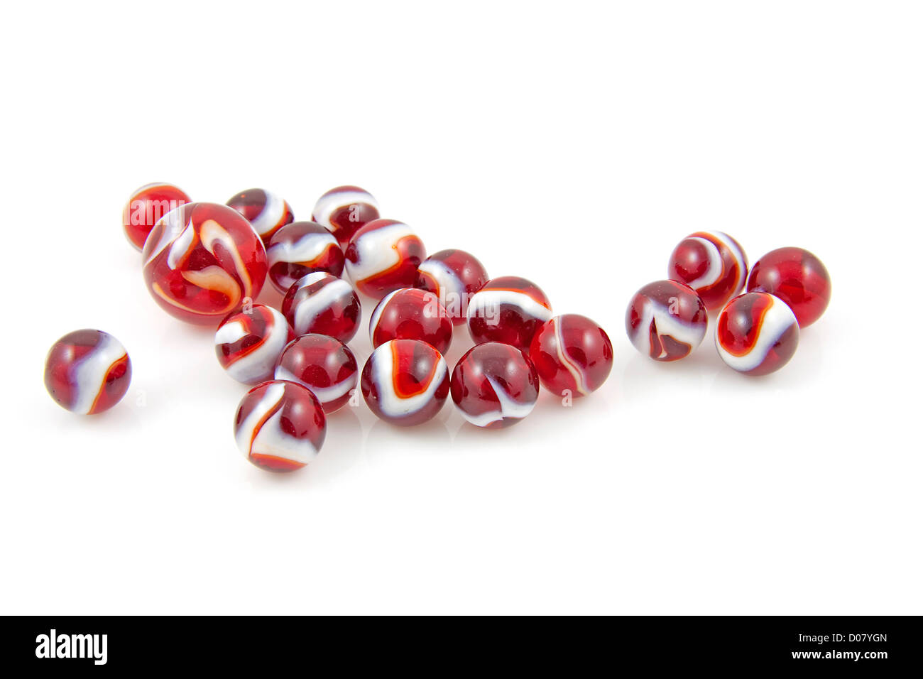 beautiful red colored shoot marbles isolated on white background Stock ...