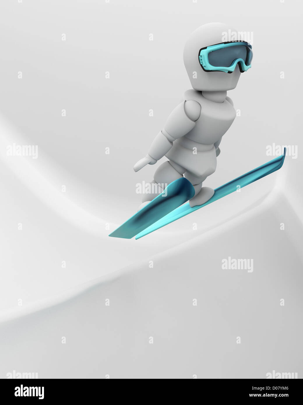 3D render of a man competing in the ski jump Stock Photo - Alamy