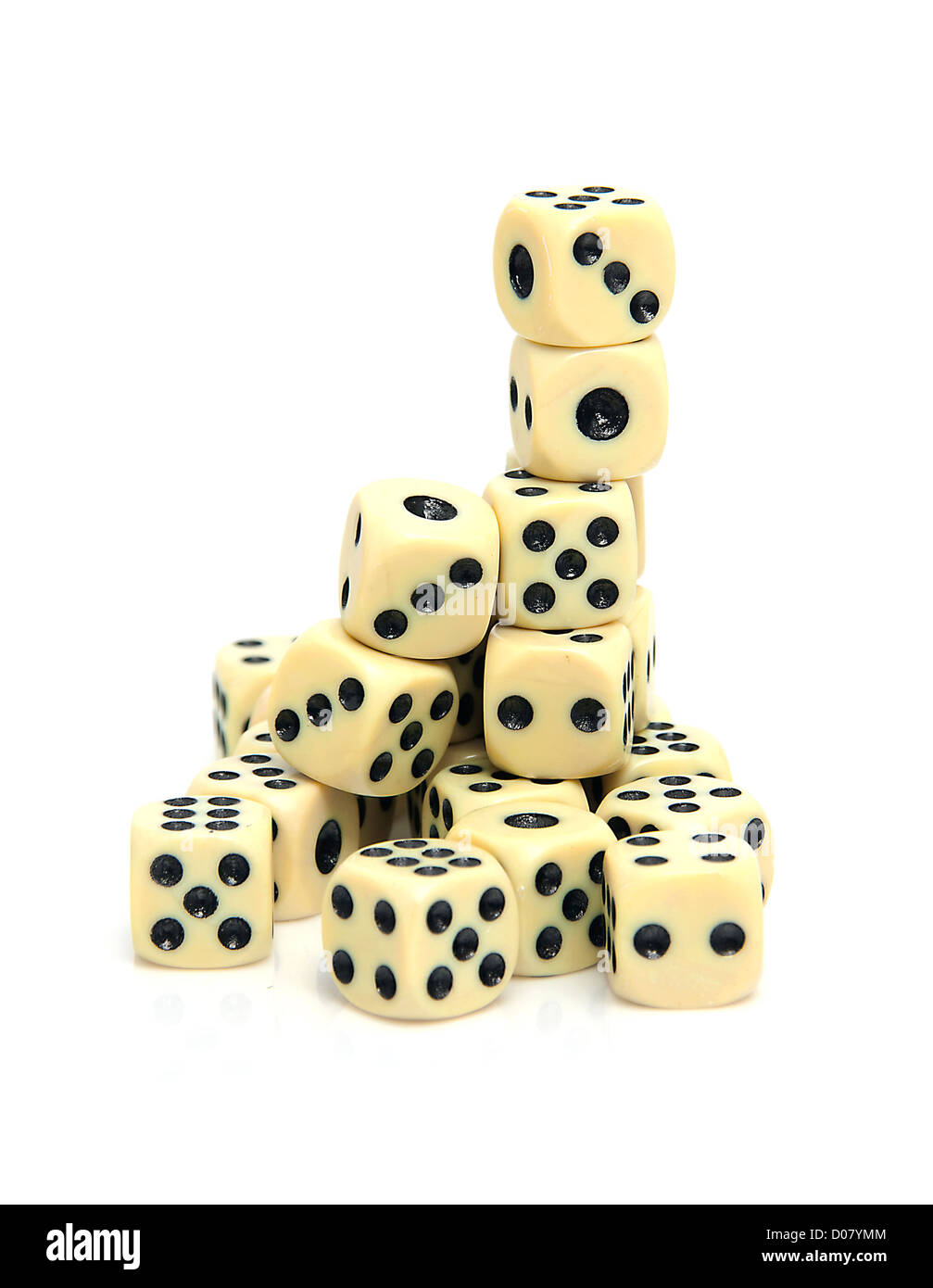 Pile of dices isolated on white background Stock Photo - Alamy