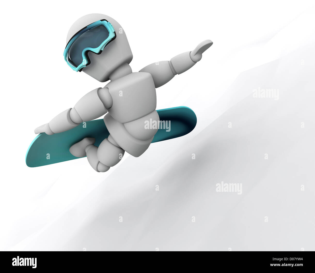 3D render of a man competing in the snowboard Stock Photo - Alamy