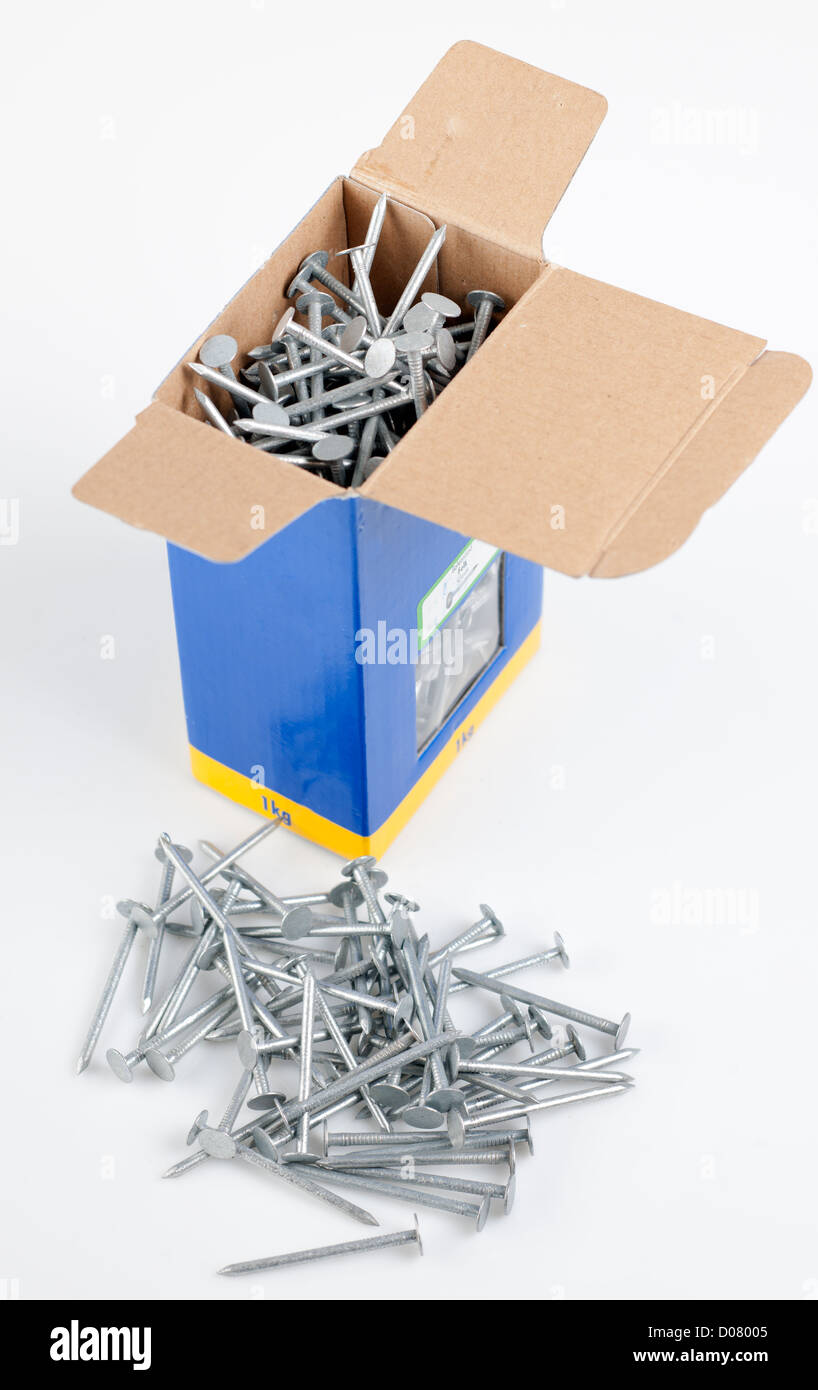 Hardware box nails close up hi-res stock photography and images - Alamy
