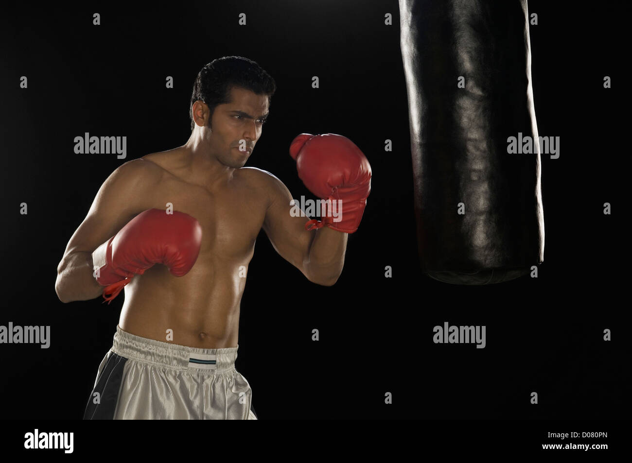 Boxer practicing boxing Stock Photo - Alamy