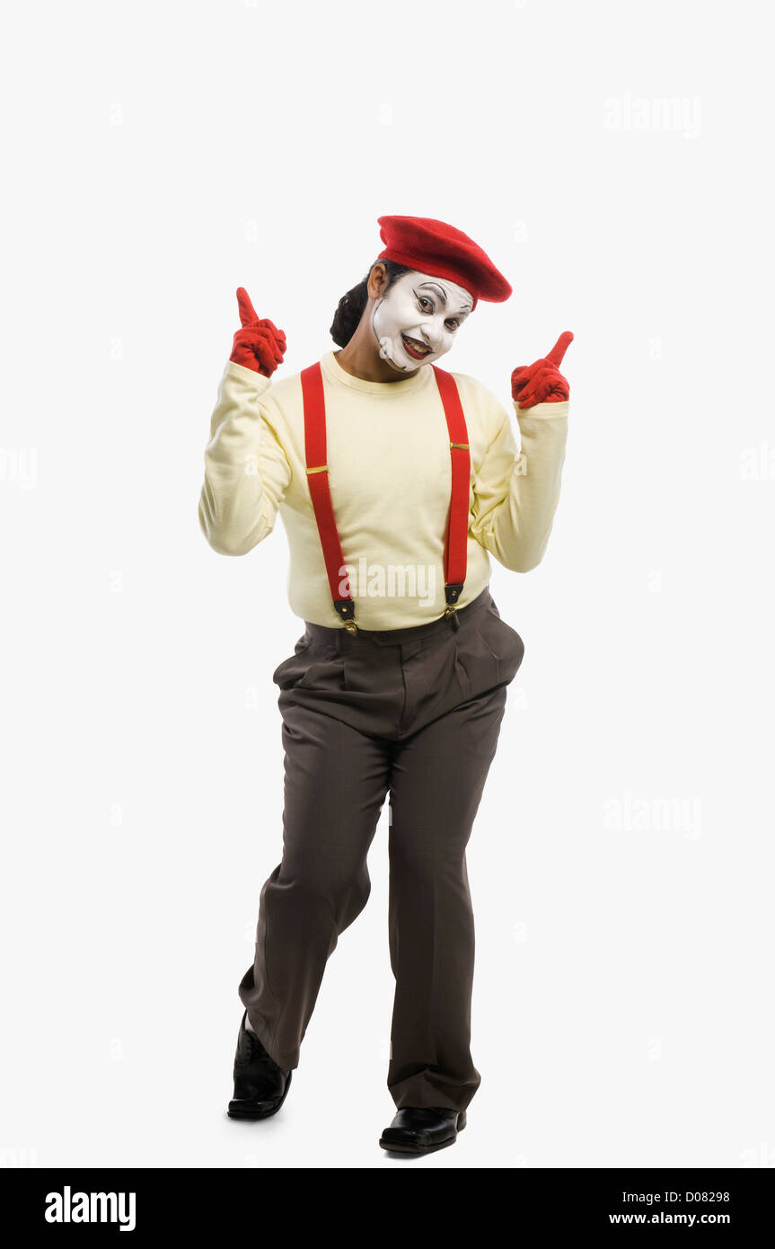 Portrait of a mime smiling Stock Photo - Alamy