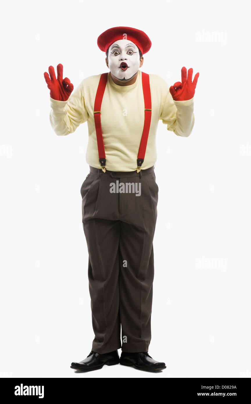 Portrait of a mime looking shocked Stock Photo - Alamy