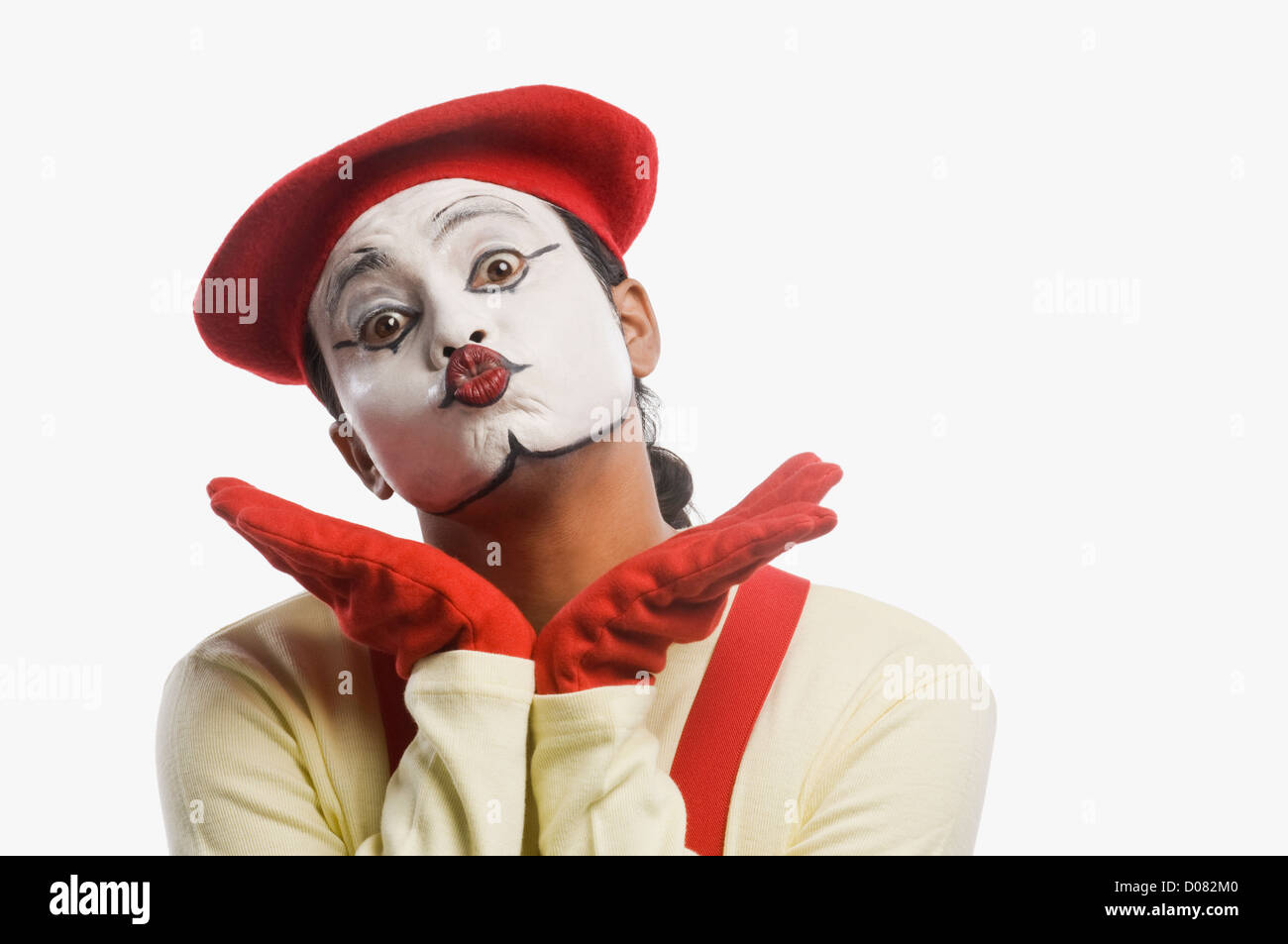 Portrait of a mime puckering lips Stock Photo - Alamy
