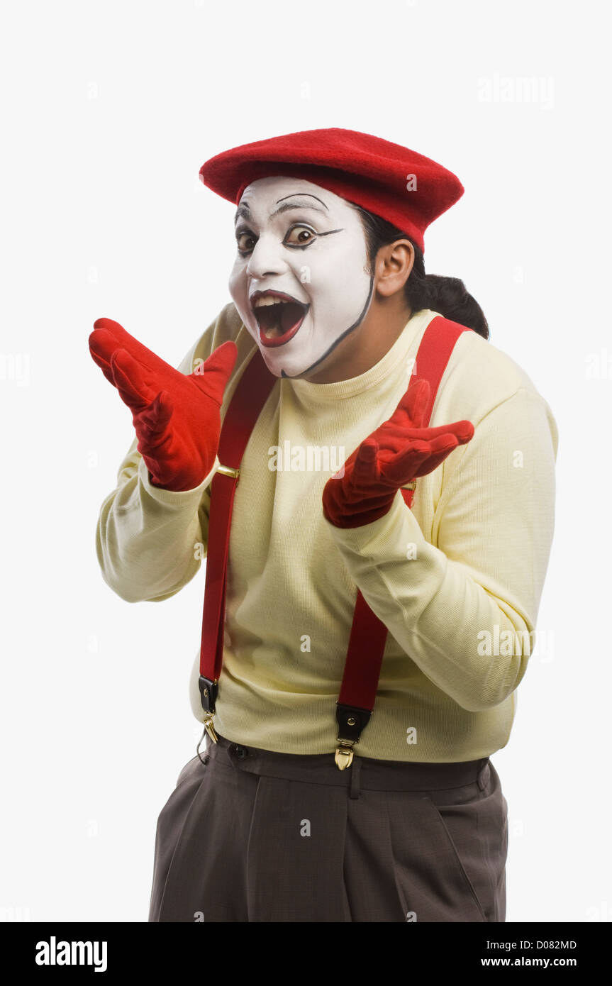 Portrait of a mime gesturing Stock Photo - Alamy