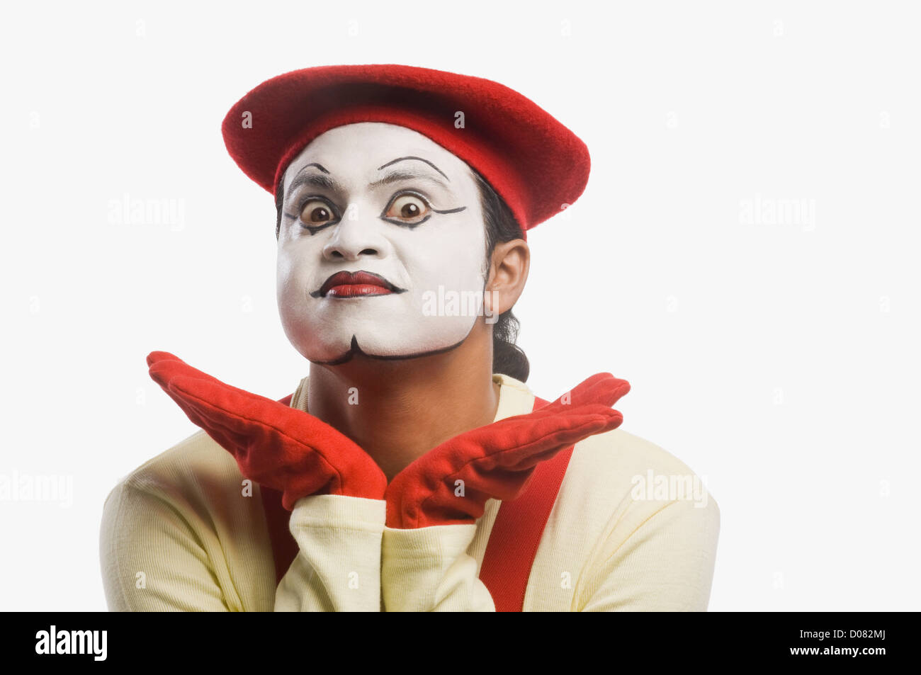 Portrait of a mime showing his anger Stock Photo - Alamy