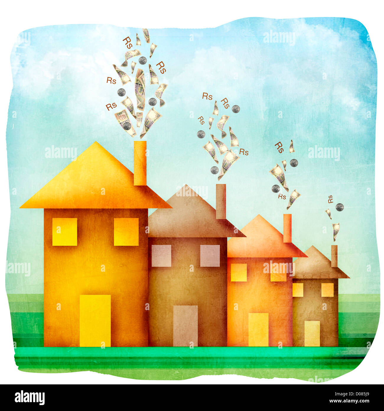 House built with money illustration hi-res stock photography and images ...