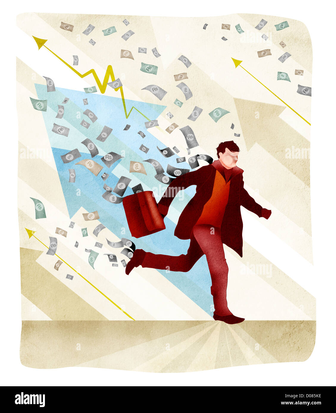 Indian business man falling money hi-res stock photography and images ...