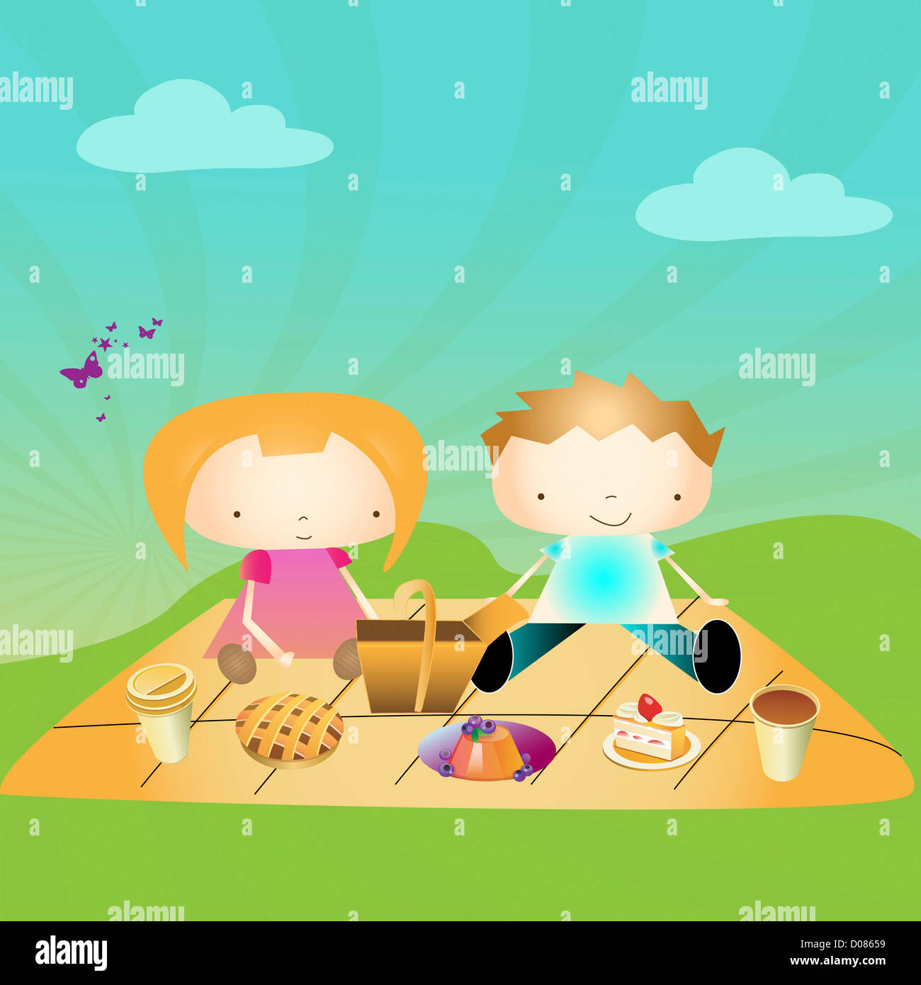 Sitting in park clip art vector and illustration hi-res stock ...