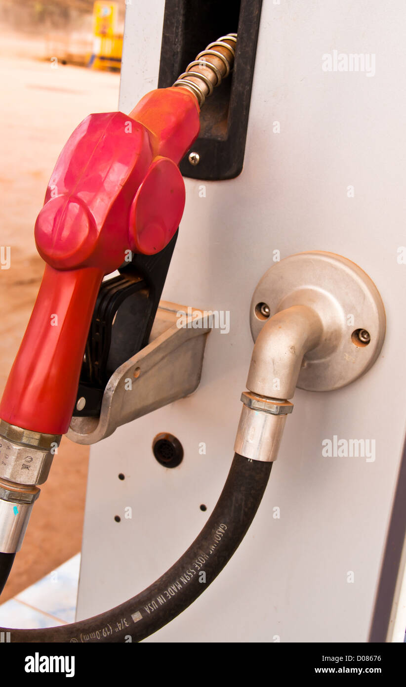 Dispensing fuel place on the podium Stock Photo - Alamy