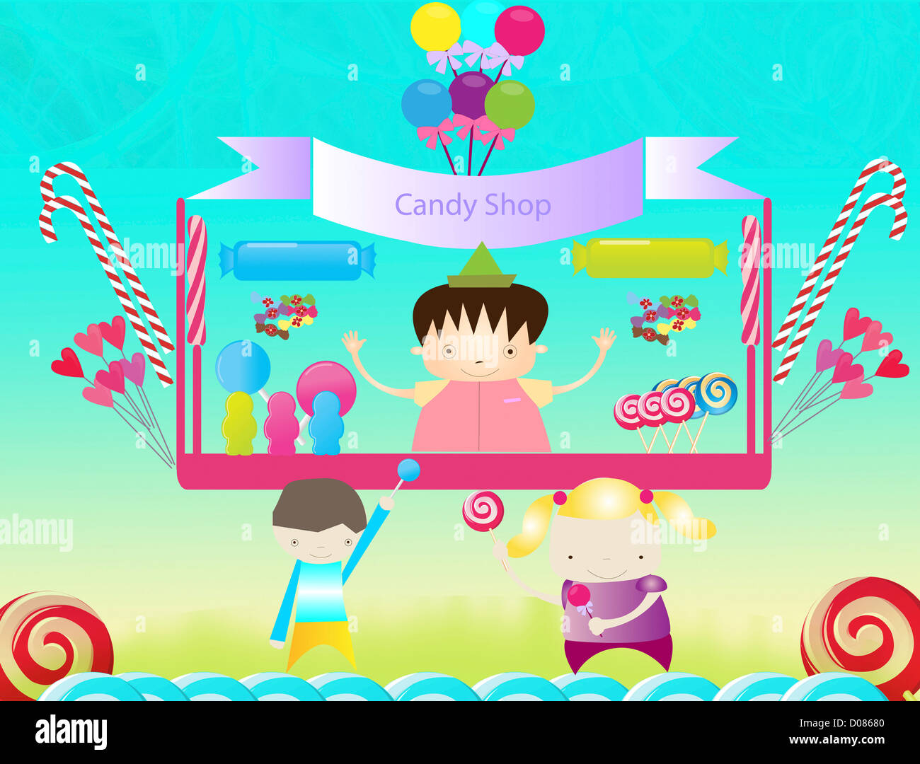 Children in a candy store Stock Photo - Alamy