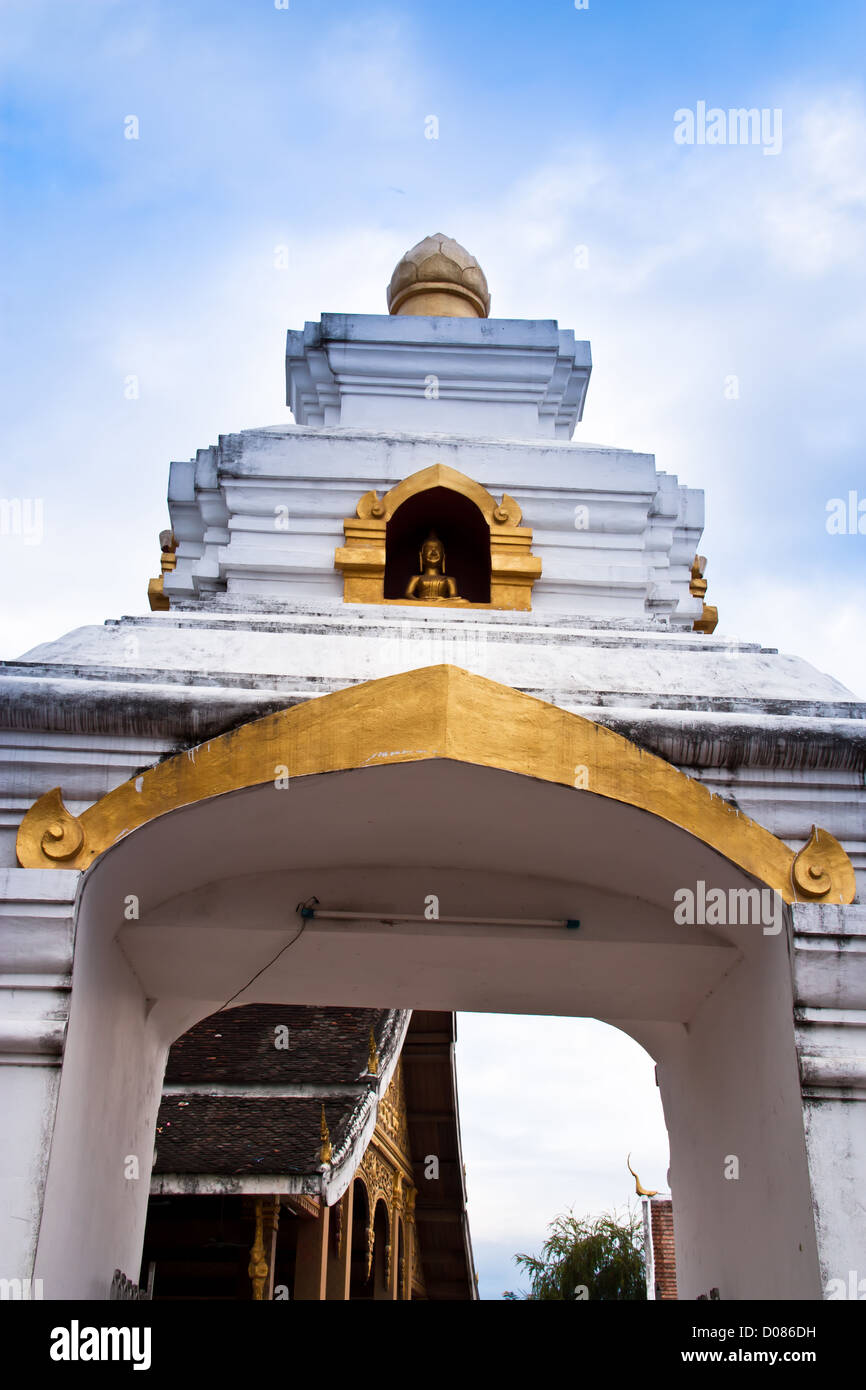 Walkway camber built by asian temple art Stock Photo - Alamy