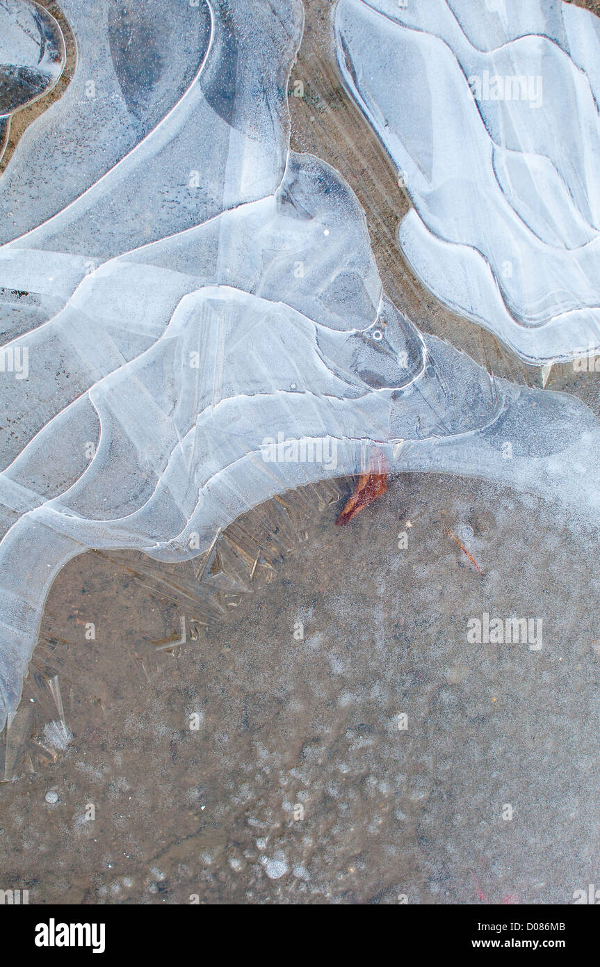 ice background - frozen puddle Stock Photo - Alamy