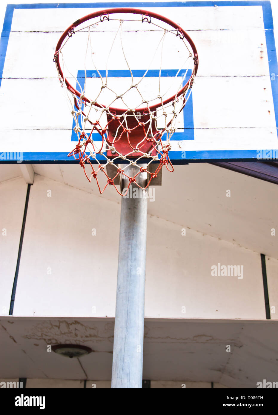 Basketball hoop at a high angle Stock Photo - Alamy