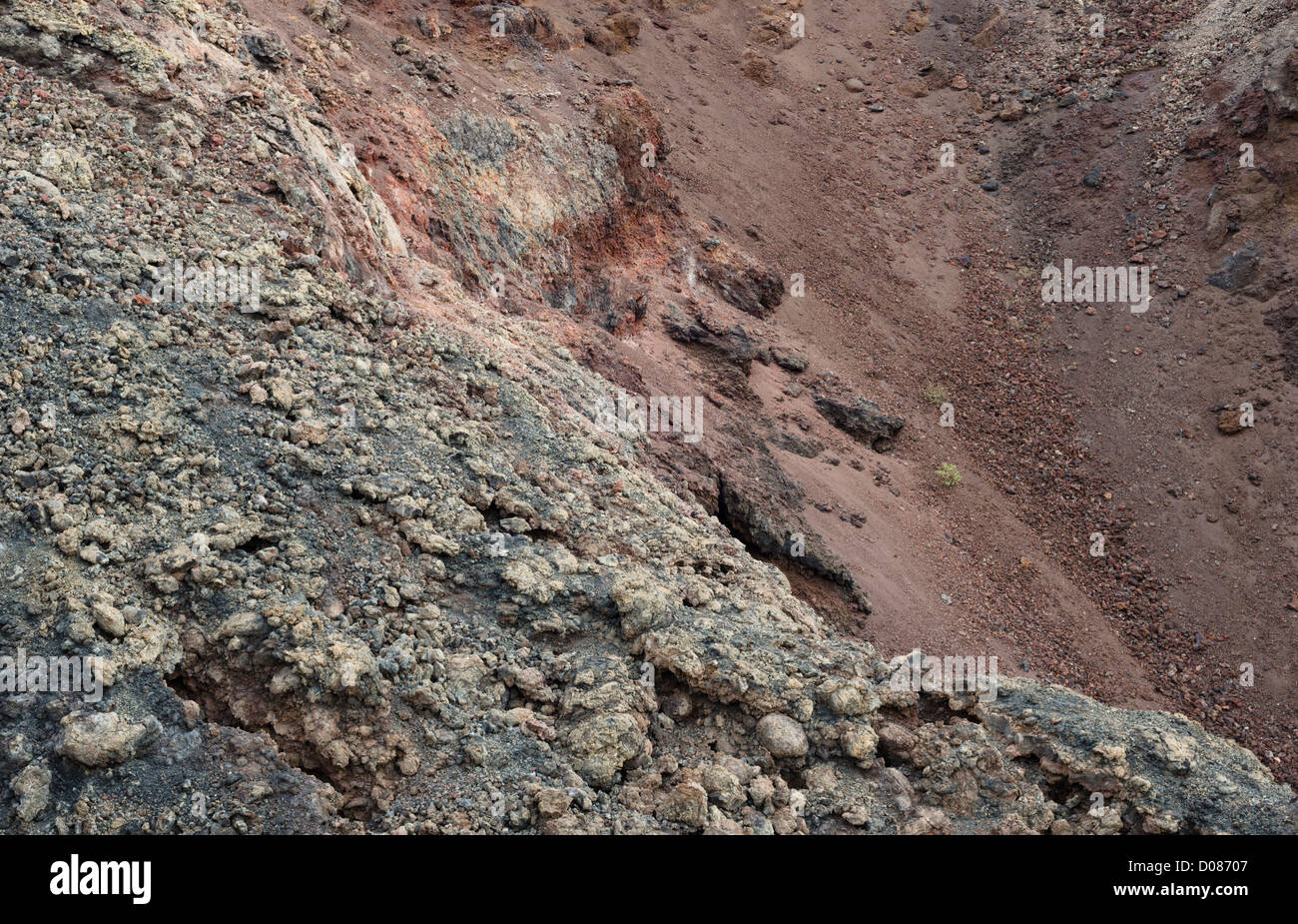 Detail of the steep slopes of Teneguia Volcano, La Palma, Canary ...