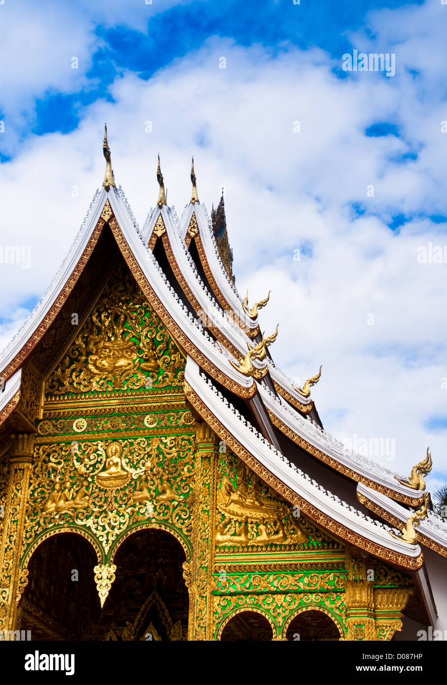 In front of the temple. The stunning architecture in laos Stock Photo ...