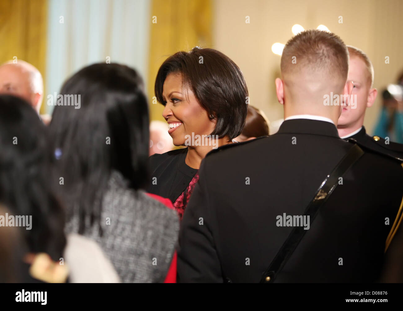 First lady Michelle Obama attends an award ceremony for Staff Sergeant ...