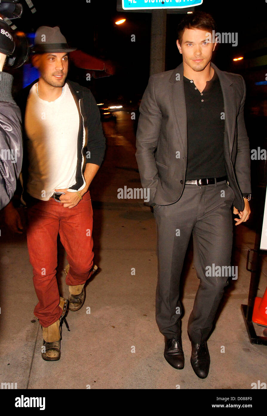 Kellan Lutz and a friend leaving Boa Steakhouse in Hollywood after ...