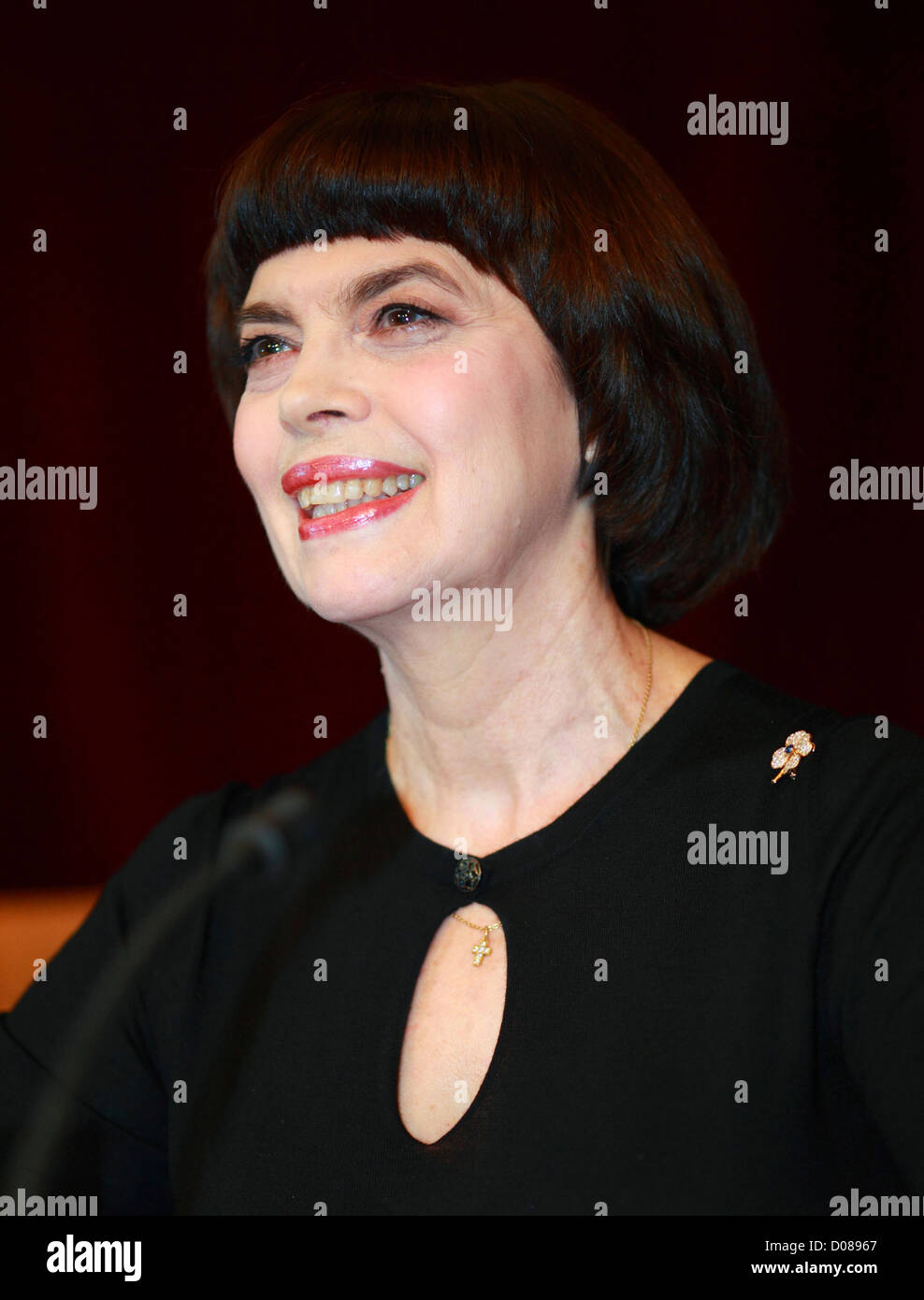 French singer Mireille Mathieu attend a press conference at the ...