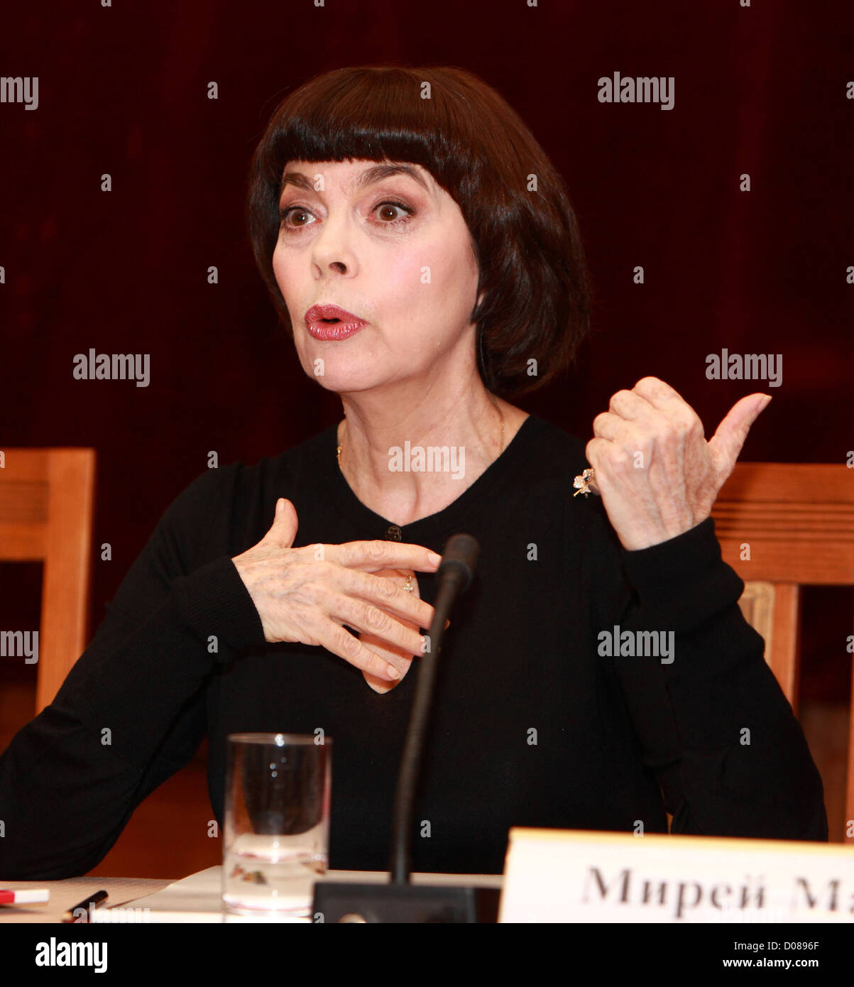 French singer Mireille Mathieu attend a press conference at the ...