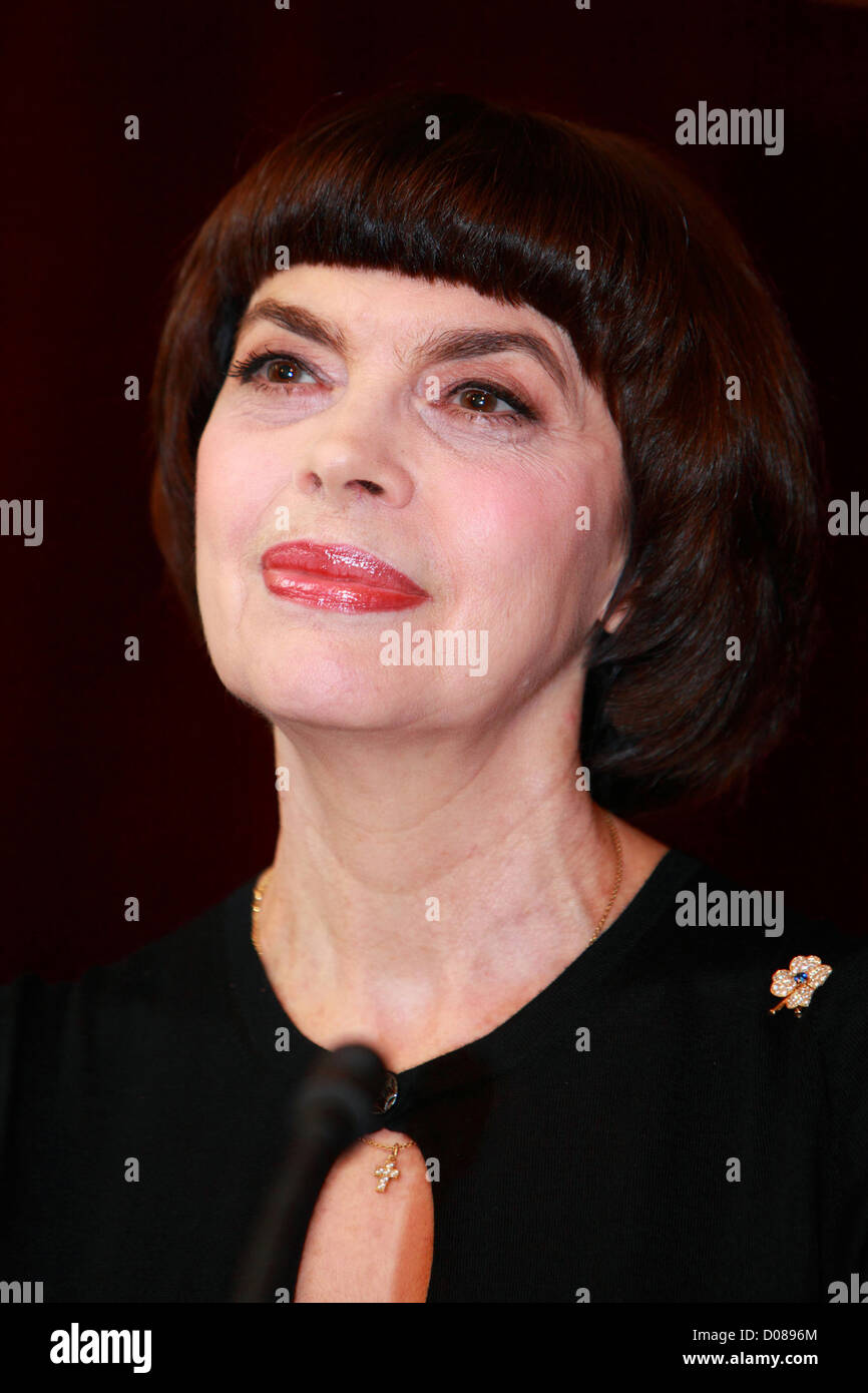 French singer Mireille Mathieu attend a press conference at the ...