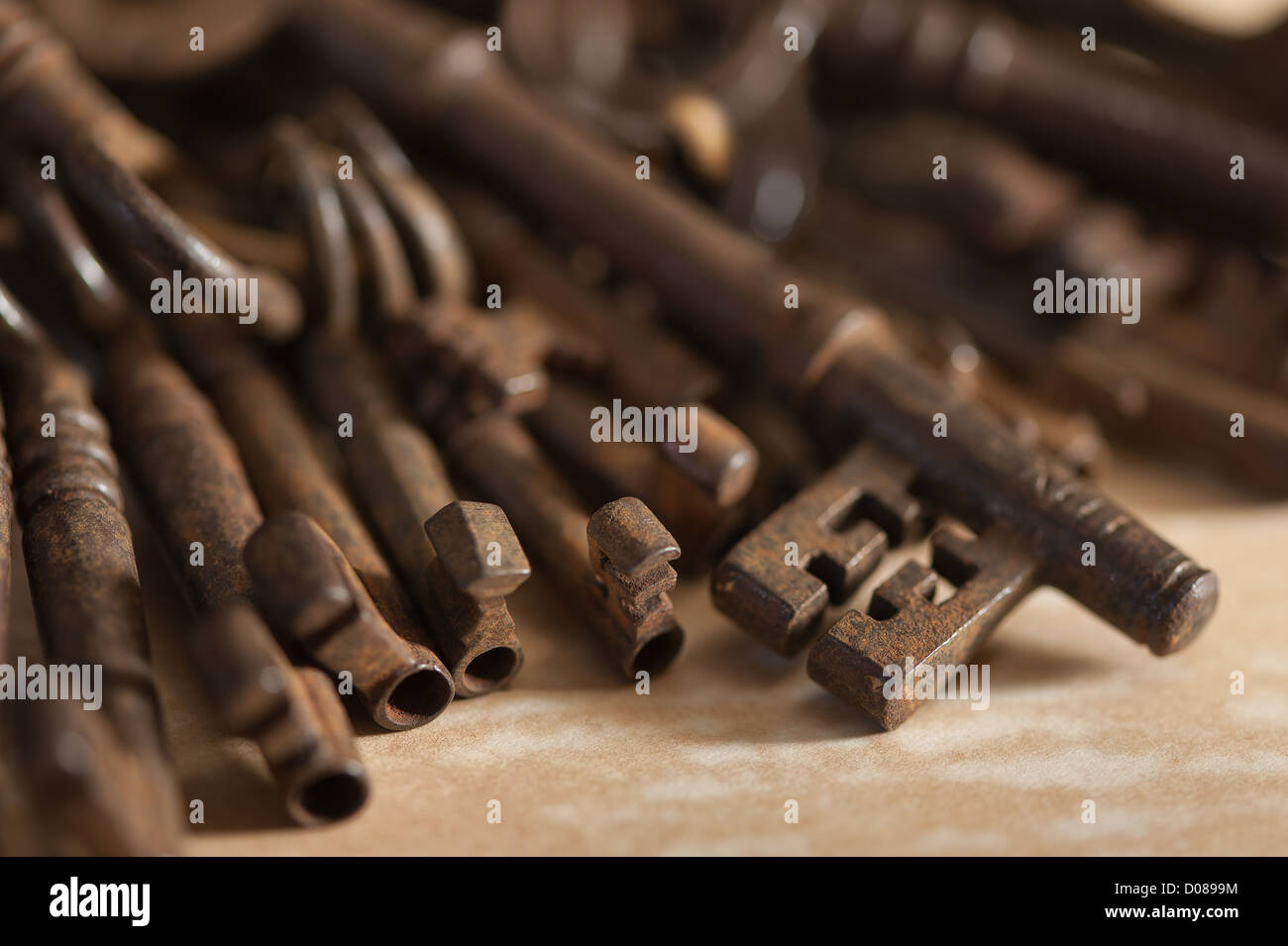 collection of old used rusty and shiny keys antique Victorian Edwardian ...