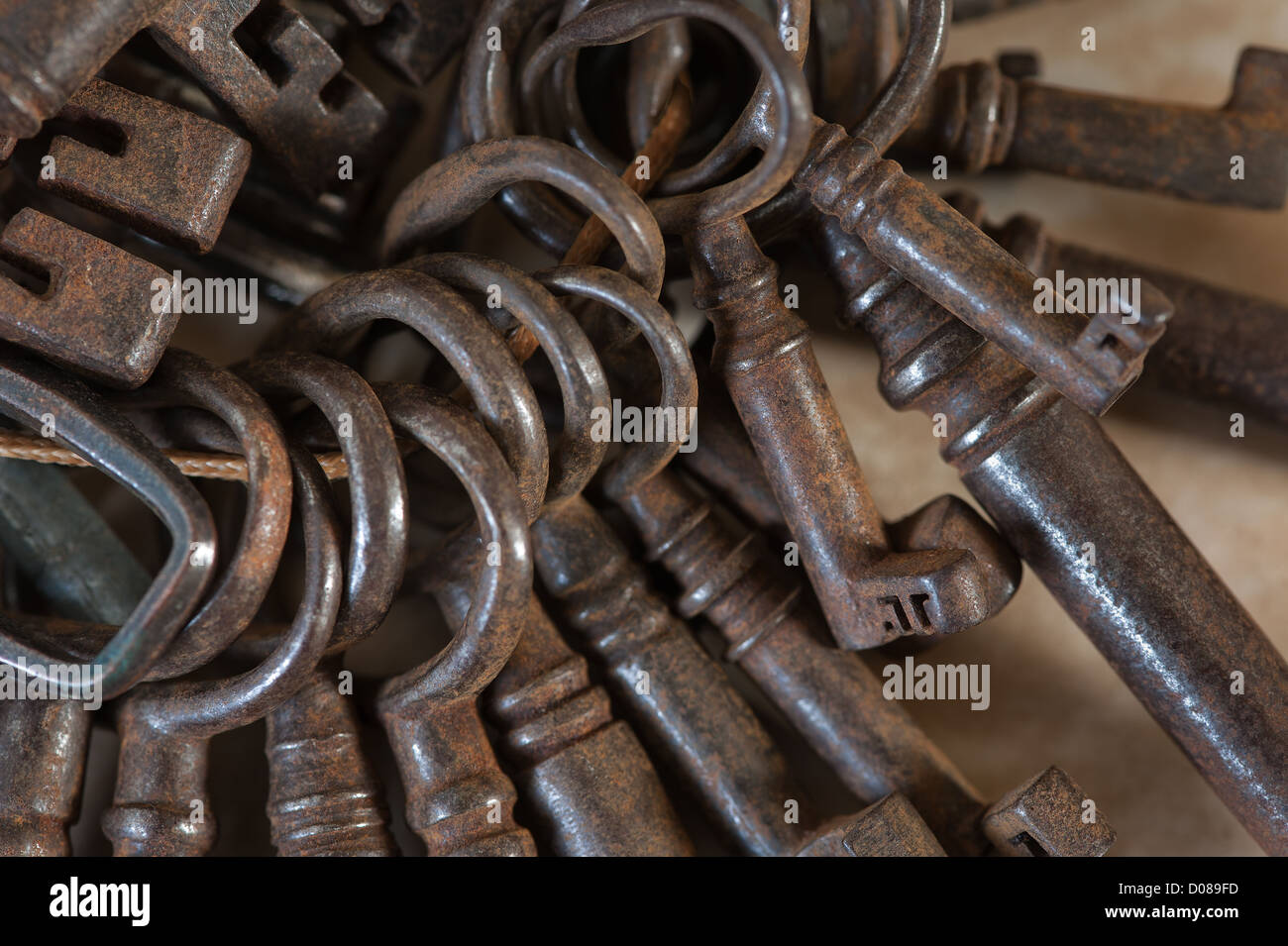 collection of old used rusty and shiny keys antique Victorian Edwardian ...