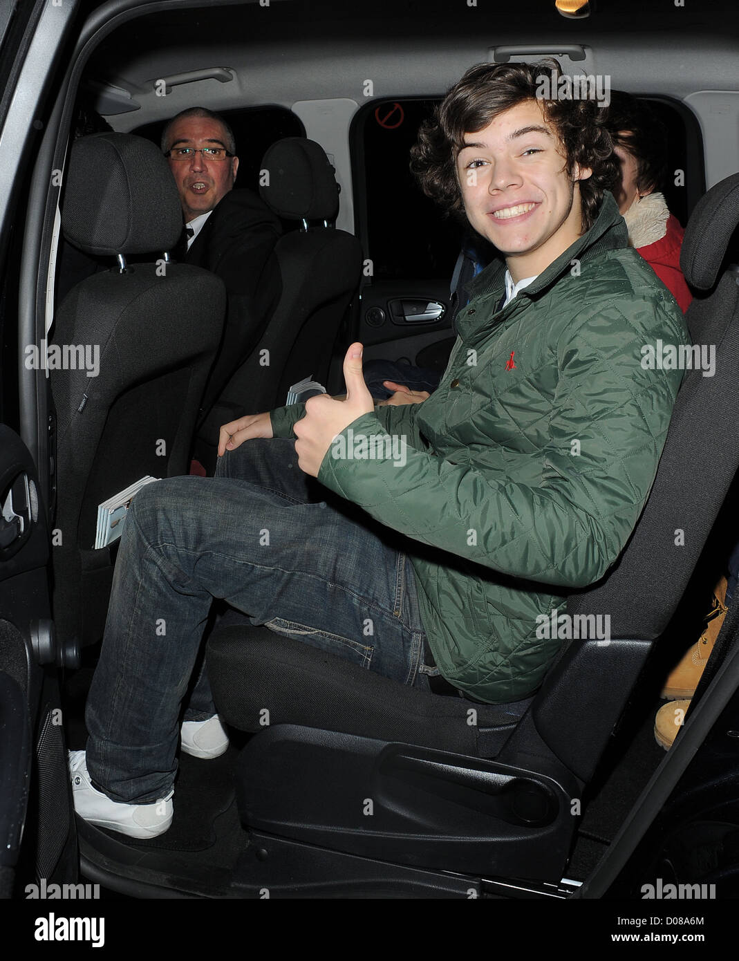 X Factor finalist Harry Styles from boy band One Direction leaving a ...